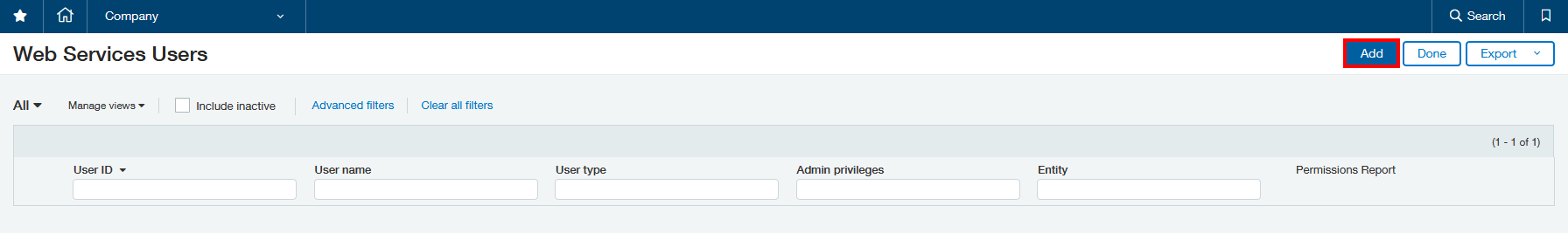 Settings for Sage Intacct