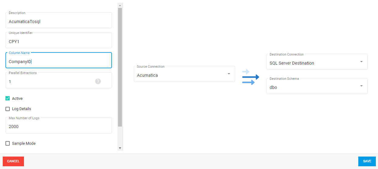 Setup the Extraction Panel