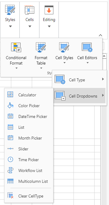 Defining Cell Drop-downs
