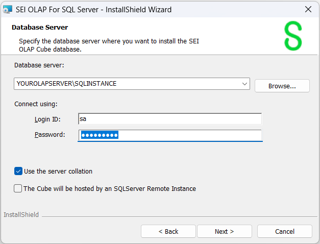 Installing OLAP for SQL Server Cube database