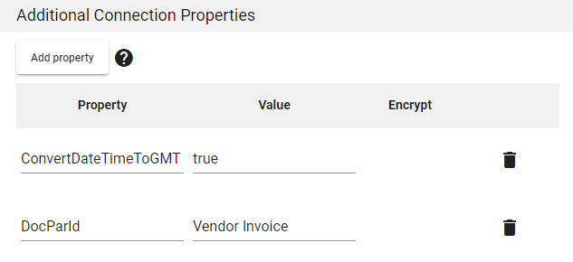 Settings for Sage Intacct