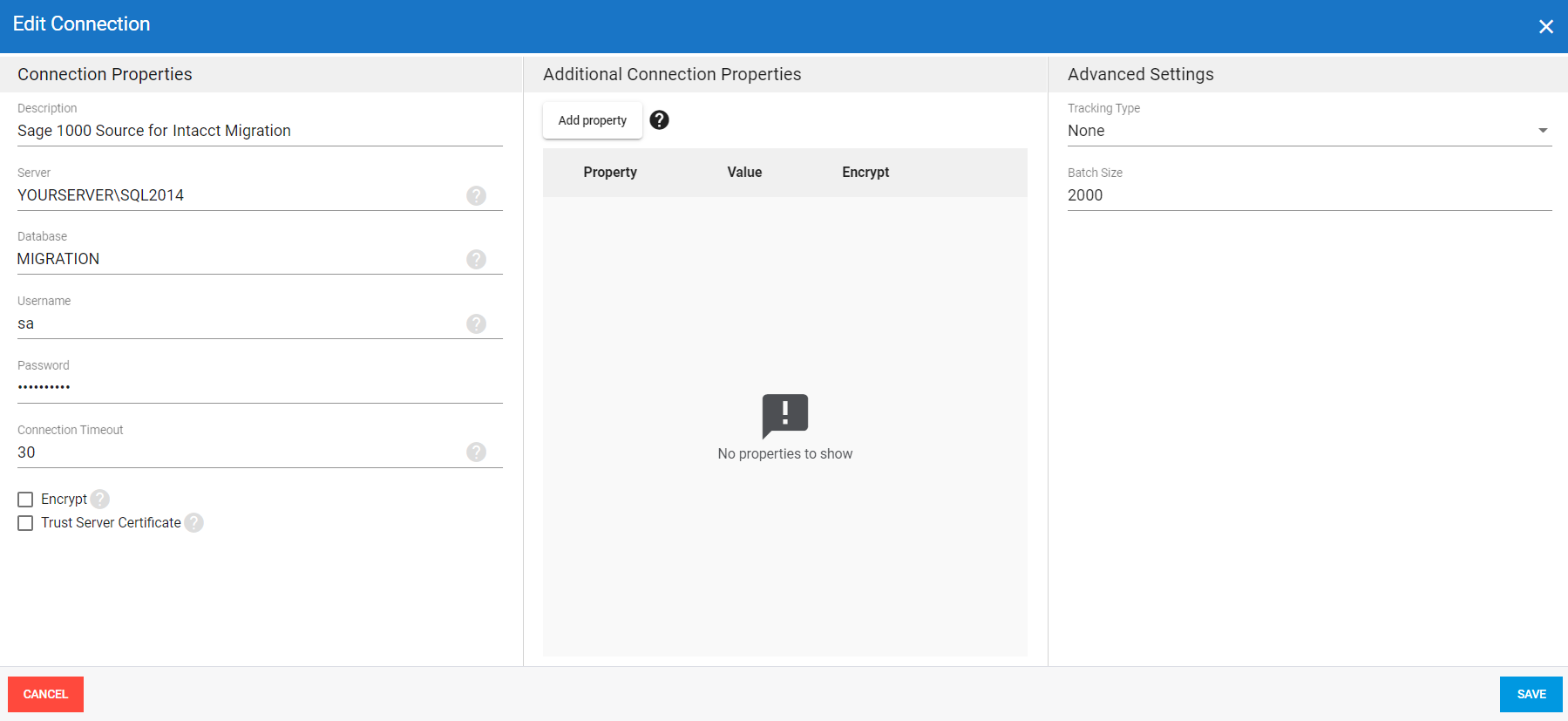 Creating the Source Connections