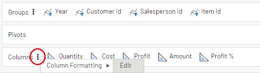 Formatting Columns and Groups