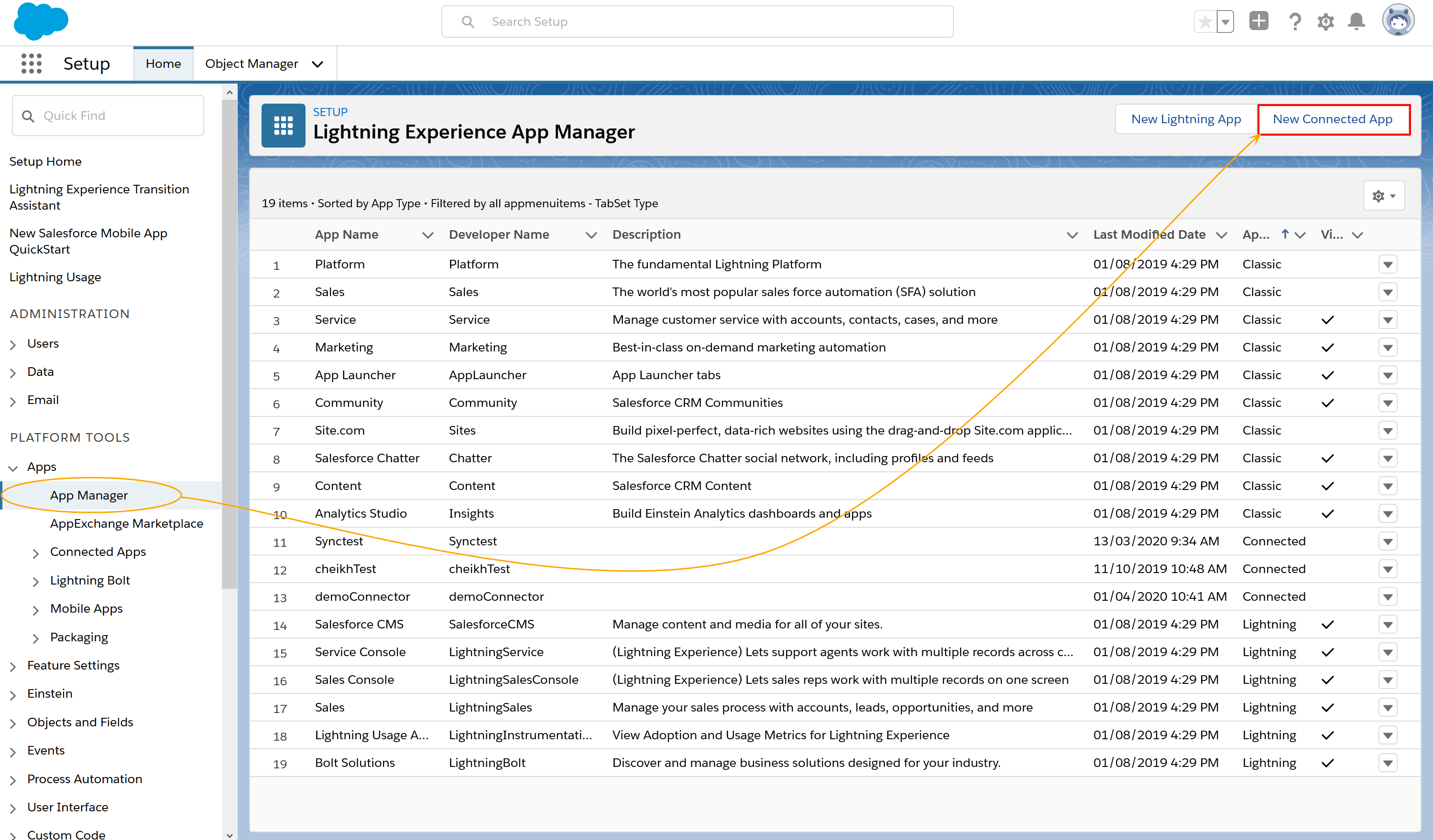 Settings for Salesforce