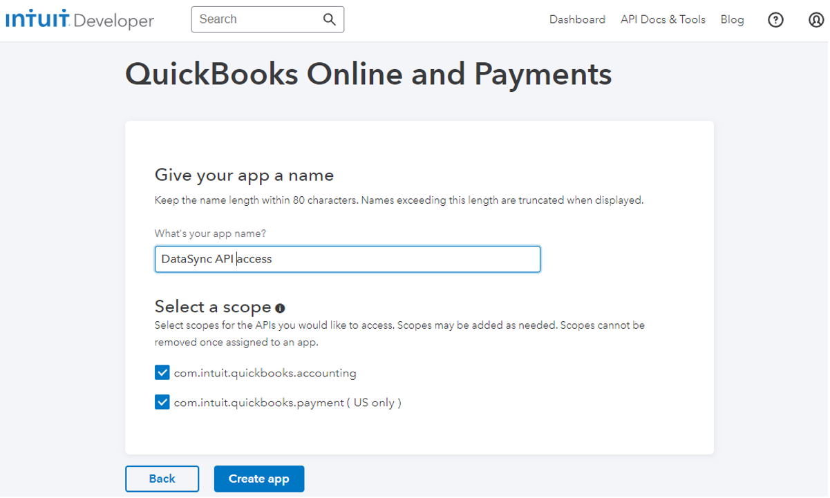 Settings for Quickbooks Online