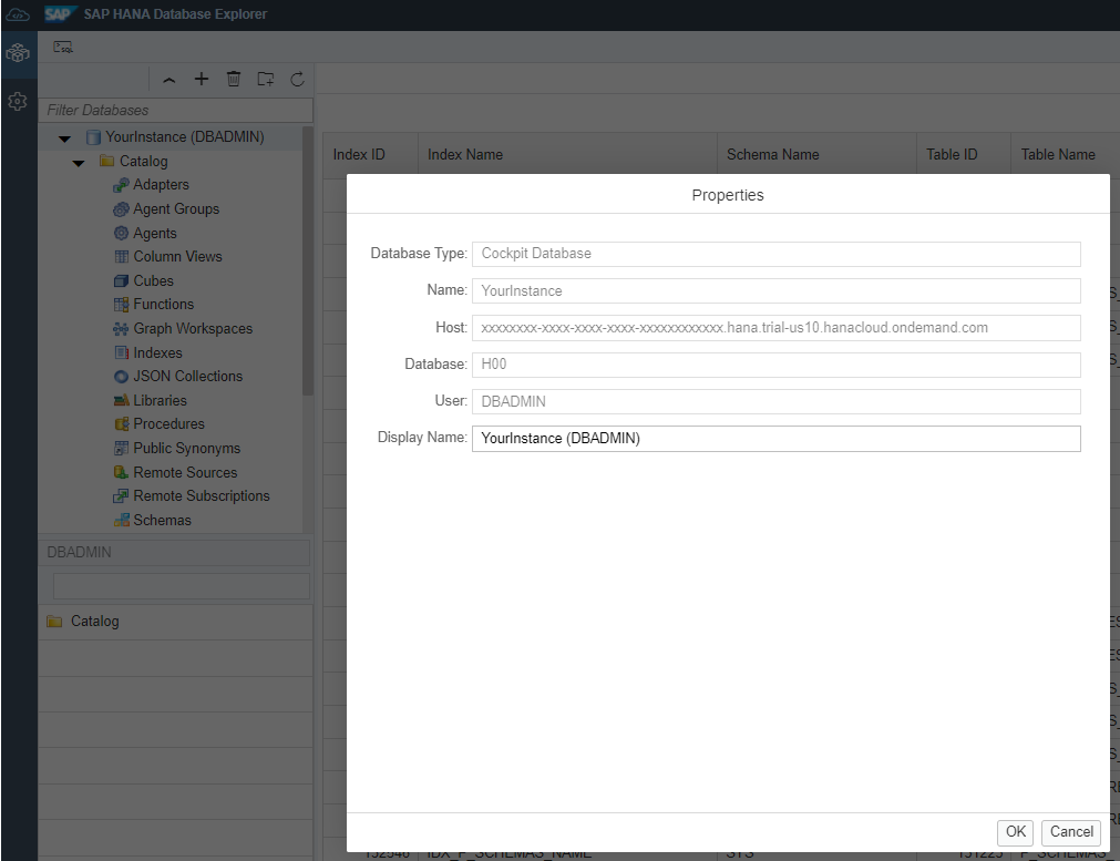 Settings For Sap Hana